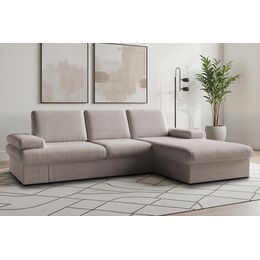 Sit & More Ecksofa SIT & MORE, B:247cm H:82cm T:171cm, grau, 100% Polyester, Sofas, "Moreno L-Form, B: 247 cm", mit Armteilverstellung, optional Bettfunktion