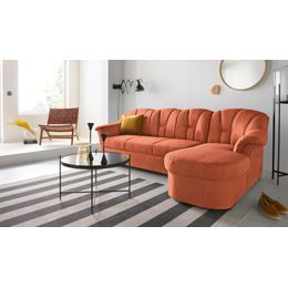 Ecksofa DOMO collection, B:235cm H:84cm T:140cm, orange, Kunstleder SOFTLUX;Luxus-Microfaser (100% Polyester);Struktur ( 90% Polyester, 10%
