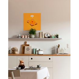 Leinwandbild Komar, B:40cm, bunt, Holz, Papier, Wohnzimmer, Bilder, "Toast Hawaii - Gr&ouml;&szlig;e 40 x 40 cm", Keilrahmenbild mi Echtholzrahmen