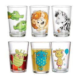 Ritzenhoff & Breker Kinderbecher "Kindergläser Happy Zoo Monsterchen 205 ml 6er Set bunt", bunt, RITZENHOFF & BREKER, Trinkgefäße