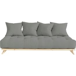 Daybett Karup Design, B:200cm H:85cm L:90cm, grau, Daybetten, "Senza, Sofa, mit Futonmatratze, minimalistisch, massives Kiefernholz", Handgefertigt,