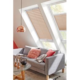 Dachfensterplissee SUNLINES, B:61,3cm H:99,5cm, beige, Obermaterial: 100% Polyester, Plissees, "StartUp Style Crepe", mit F&uuml;hrungsschienen