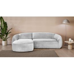Ecksofa, B:255cm H:81cm T:170cm, grau, LeGer Home by Lena Gercke, 100% Polyester, Wohnzimmer, Sofas, "YANI, L-Form, Designersofa, organische Form,