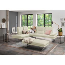 Ecksofa W.Schillig, B:284cm H:94cm T:224cm, beige, Stoff S37 (100% Polyester): Luxus-Microfaser in Lederoptik, Wohnzimmer, Sofas, "broadway,