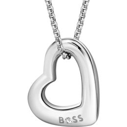 BOSS Damen Kette mit Anhänger "HONEY BOUNDLESS", Edelstahl, L: 50,5 B: 3mm, silber, Edelstahl, B:3mm, Halsketten, mit Preciosa Crystal
