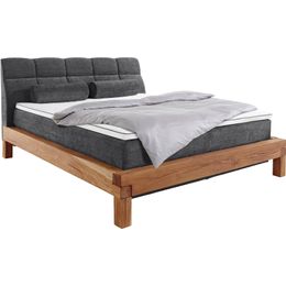 Boxspringbett Home Affaire, B:199cm L:231cm, grau, Polyester, Komplettbetten, "Villads", Liegefl&auml;che: 180/200 cm, Inside-Boxspring-Unterbau,