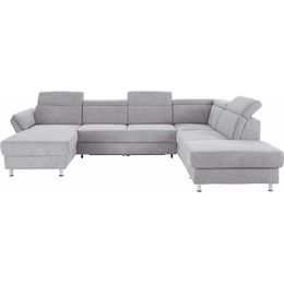 Sit & More Wohnlandschaft SIT & MORE, B:331cm H:97cm T:228cm, silber, Flachgewebe (90% Polyester, 10% Polyamid);Luxus-Microfaser (100% Polyester);Struktur (100%