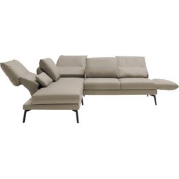 Sch&ouml;ner Wohnen Kollektion Ecksofa, B:329cm H:87cm T:259cm, grau, SCH&Ouml;NER WOHNEN-KOLLEKTION, 100% Leder, Wohnzimmer, Sofas, "Spin, Multifunktionssofa, bequem und hochwertige