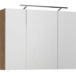 Spiegelschrank SAPHIR, B:90cm H:74cm T:20cm, braun, Melamin, Badezimmer, Schr&auml;nke, "3040", Breite 90 cm