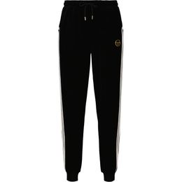 Sergio Tacchini Herren Jogginghose "DAMARIND VELOUR TP Herren", schwarz, Gr. S, 80% BAUMWOLLE, 20% POLYESTER, Hosen, Trainingshose Herren,