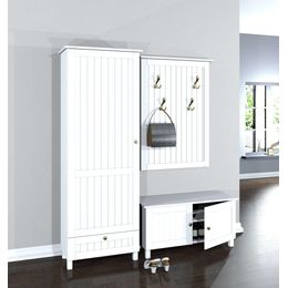 Schuhschrank Home Affaire, B:67cm H:180cm T:38cm, wei&szlig;, Massivholz, Flur, Schr&auml;nke, "Juventus", aus massiver Kiefer, Breite 67cm, H&ouml;he 180 cm