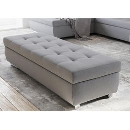 Hocker DOMO collection, B:161cm H:41cm T:60cm, beige, 95% Polyester, 5% Nylon, Wohnzimmer, Hocker, "Treviso XXL: B/T/H: 161/60/41 cm", mit Stauraum,