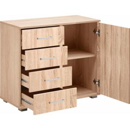 Kombikommode Priess, B:82cm H:71cm T:38cm, braun, Holzwerkstoff, Schlafzimmer, Sideboards, "Barcelona"