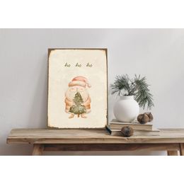Alu-Dibond-Druck queence, B:20cm H:30cm T:0,2cm, braun, Alu Dibond, Bilder, "Weihnachtsmann", ho ho ho, Schild