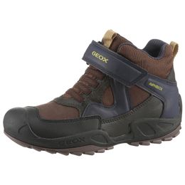 Geox Mädchen Winterstiefel "J NEW SAVAGE BOY B ABX", Gr. 26, braun, Lederimitat, Textil, Schuhe, Trekkingboots, Winterstiefel, Kindergartenschuh mit