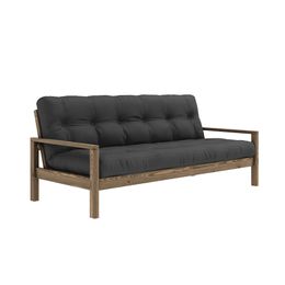 Schlafsofa Karup Design, B:205cm H:79cm T:95cm, grau, Matratzenmaterialzusammensetzung: Futonmatratze mit Knopfheftung, H&ouml;he 14 cm, aus recyceleten