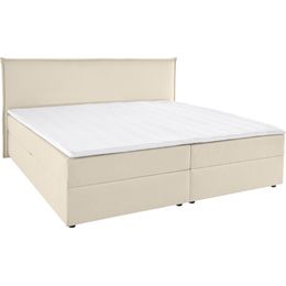 Boxbett s.Oliver "Alissia", beige, B:218cm L:206cm, Komplettbetten, Boxbett mit Bettkasten, inkl. Topper