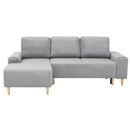 Ecksofa Home Affaire, B:235cm H:93cm T:160cm, grau, Microfaser PRIMABELLE (100% Polyester);Samtoptik (100% Polyester);Struktur fein (100% Polyester),