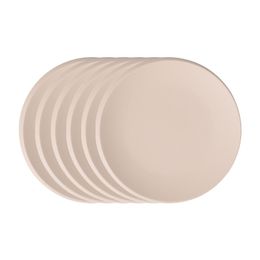 Villeroy & Boch VILLEROY & BOCH Frühstücksteller "Frühstücksteller NewMoon ø 24 cm 6er Set beige", beige, Speiseteller