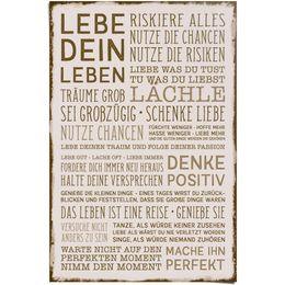 Poster Reinders, B:61cm H:91,5cm, braun, Papier, K&uuml;che, Bilder, "Denke positiv"