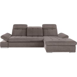 Ecksofa COTTA, B:302cm H:86cm T:190cm, schwarz, 100% Polyester, Wohnzimmer, Sofas, "Holiday L-Form mit Sitztiefen-, Armteil- und