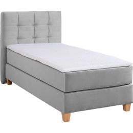 Boxspringbett Home Affaire, B:104cm L:211cm, grau, Komplettbetten, "Moulay", inkl. Topper, in 3 H&auml;rtegraden, TFK auch in H&auml;rtegrad 4