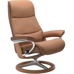 stressless "View" Set, Relaxsessel mit Hocker, mit Signature Base, Gr&ouml;&szlig;e M,Gestell Eiche
