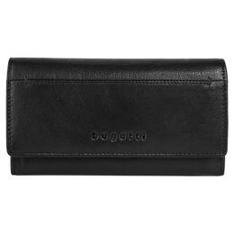 Bugatti Damen Geldb&ouml;rse, schwarz, Leder, leicht gl&auml;nzend, unifarben, Kleinlederwaren, echt Leder
