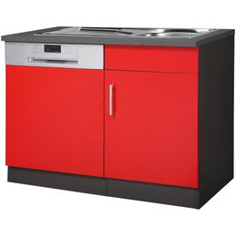 Sp&uuml;lenschrank KOCHSTATION, B:110cm H:85cm T:60cm, grau, Holzwerkstoff, K&uuml;che, Schr&auml;nke, "KS-Paris"