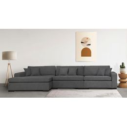 Sofa-Eckelement Home Affaire, B:400cm H:86cm T:190cm, grau, 100% Polyester, Polsterelemente, "Skara XXL L-Form", Lounge-Sofa XXL mit