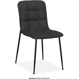 Esszimmerstuhl OMG DESIGN, B:44,5cm H:81,5cm T:57,5cmanthrazit, schwarz, anthrazit, Polyester, St&uuml;hle, "Ancona", Schalenstuhl, bequem gepolstert,