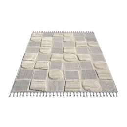 Hochflor-Teppich Carpet City, B:160cm H:20mm L:230cm, blau, Obermaterial: 55% Polypropylen, 45% Sisal, Teppiche, "VALENCIA 950", L&auml;ufer, Boho-Stil,