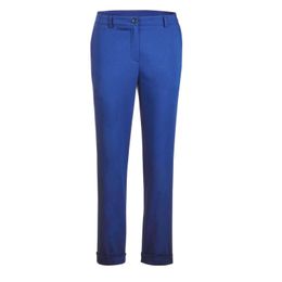 GOLDNER Damen Stoffhose "Kurzgröße Elegante Hose LOUISA mit Glanz", blau, Gr. 27, Obermaterial: 64% Baumwolle CO. 33% Polyester PES. 3% Elasthan EL.,