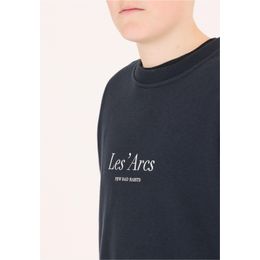 LES'ARCS Jungen Sweatshirt "Shreya", blau, Gr. 176, unifarben, 65% Polyester, 35% Baumwolle, Sweatshirts, im Crewneck-Look mit modernem Drop-Shoulder