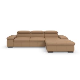 Ecksofa Home Affaire, B:286cm H:73cm T:174cm, braun, Luxus-Microfaser Lederoptik (100% Polyester);Luxus-Microfaser ALTARA NUBUCK (100%