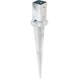 Alberts Einschlag-Bodenh&uuml;lse, &Oslash; 11mm, grau, Bodenanker, feuerverzinkt, 71 x 71 mm, Gesamtl&auml;nge 750 mm