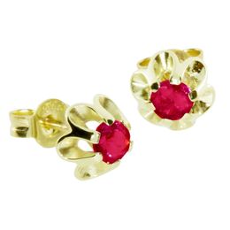 OSTSEE-SCHMUCK Damen Paar Ohrstecker "OSTSEE-SCHMUCK Ohrstecker Pia 4 mm Ohrstecker Pia 4 mm", 8 x 8mm, Gelbgold 333, gelb, Gelbgold 333, Ohrringe
