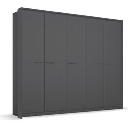 Dreht&uuml;renschrank Rauch, B:230cm H:231cm T:58cm, grau, Holzwerkstoff, Schr&auml;nke, "Kleiderschrank Schrank Garderobe W&auml;scheschrank Ankleide OTELI", inkl.
