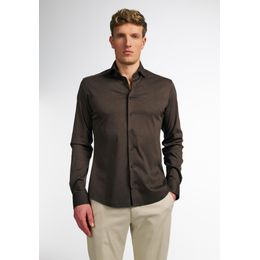 Eterna Herren Langarmhemd "SLIM FIT", braun, Gr. 41, Jersey, 100% Baumwolle, Hemden, EASY IRON (bügelleicht)