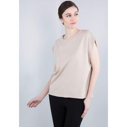 Imperial Damen T-Shirt "&Auml;rmelloses "Punto Milano" Shirt mit eingeschlagen Armlochdetail", beige, Gr. S, unifarben, Jersey, Obermaterial: 62% Viskose,