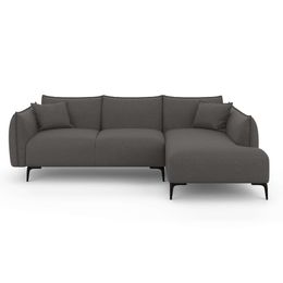 Ecksofa, B:269cm H:97cm T:168cm, grau, LeGer Home by Lena Gercke, 100% Polyester, Wohnzimmer, Sofas, "Adelita mit Ottomane links oder rechts