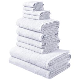 Handtuch Set my home, wei&szlig;, Obermaterial: 100% Baumwolle, Handtuch-Sets, "Inga, Duscht&uuml;cher, Handt&uuml;cher, G&auml;stet&uuml;cher, Seift&uuml;cher", Handt&uuml;cher mit