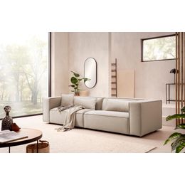 3-Sitzer, B:275cm H:66cm T:101cm, beige, LeGer Home by Lena Gercke, 100% Polyester, Sofas, "PIARA, Couch mit Kedernaht, Sofa in Cord, Leinenoptik o.