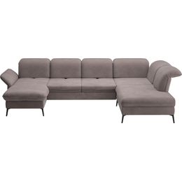 Sit & More Wohnlandschaft SIT & MORE, B:359cm H:92cm T:231cm, grau, 90% Polyester, 10% Polyamid, Sofas, "Emely, inkl. Sitztiefenverstellung", wahlweise mit