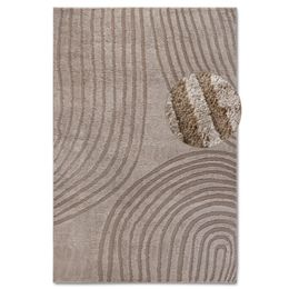 Designteppich ELLE DECORATION, B:160cm H:18mm L:235cm, beige, Polyester, Teppiche, "Pigment", Hochflor, Shaggy, L&auml;ufer, weich, Langflor, modern, Hoch