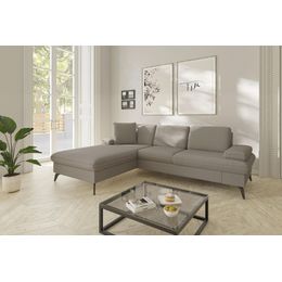 Sit & More Ecksofa SIT & MORE, B:247cm H:83cm T:171cm, grau, 95% Polyester, 5% Polyamid, Wohnzimmer, Sofas, "Morris Jubi L-Form, B: 247 cm", mit Armteilfunktion