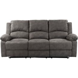 Jockenh&ouml;fer 3-Sitzer, B:204cm H:97cm T:87cm, grau, JOCKENH&Ouml;FER GRUPPE, Sofas, "Dakota", Liegefunktion durch halbautomatische Reclinerfunktion, TTFK-Polsterung
