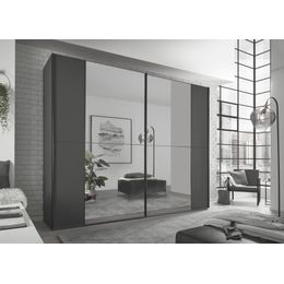 Schwebet&uuml;renschrank STAUD, B:249cm H:240cm T:68cm, grau, Holzwerkstoff, Schr&auml;nke, "Sonett 220G, Made in Germany", mit vier verschiedenen