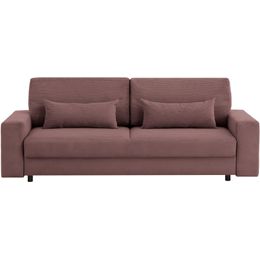 Schlafsofa, B:250cm H:90cm T:108cm, rosa, LeGer Home by Lena Gercke, Jugendzimmer, Sofas, "Imoga, Polster mit Schlaffunktion, 3-Sitzer Sofa, Couch