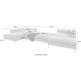 Wohnlandschaft OTTO products, B:371cm H:83cm T:210cm, silber, Luxus-Microfaser: aus recycleten Textilien (100% PES), Sofas, "Finnja, viel Platz,